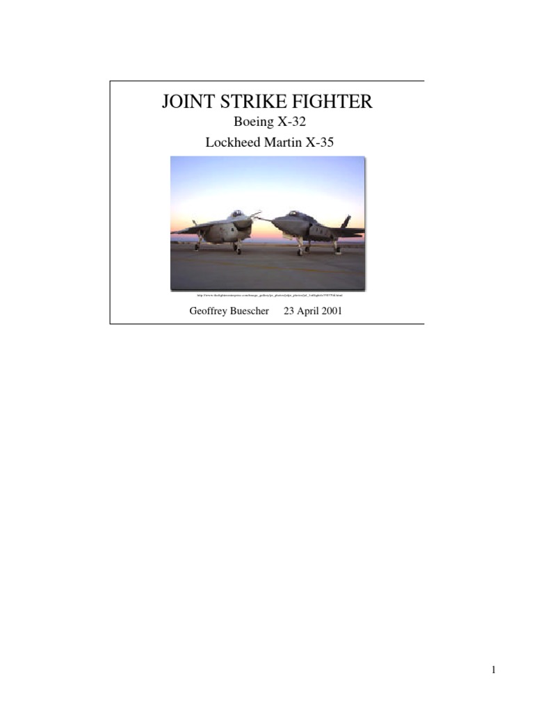 Joint Strike Fighter Program Competitors X-32 and X-35 | PDF | Lockheed ...