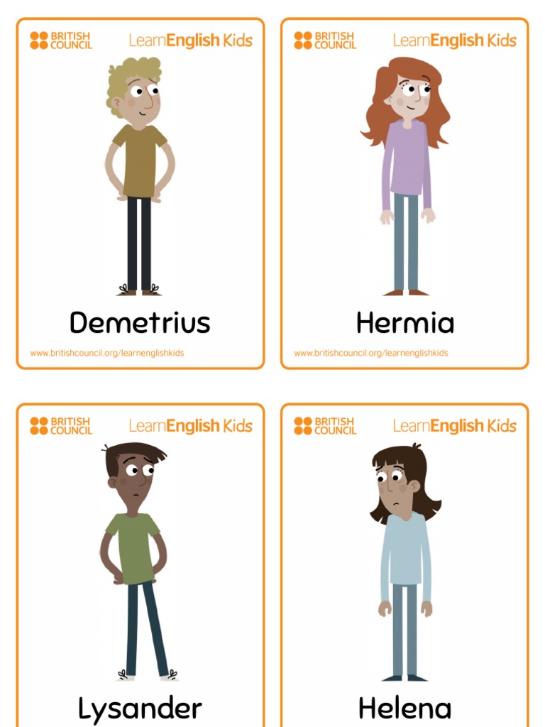 Shakespeare A Midsummer Nights Dream Character Flashcards | PDF