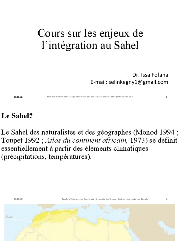 Enjeux de l'intégration au Sahel | PDF | Mali | Afrique