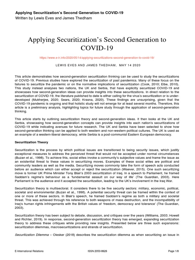 Applying Securitization's Second Generation To COVID-19: Written by ...