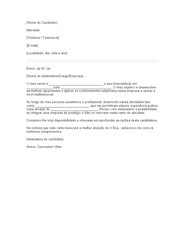 Carta de Apresenta | PDF