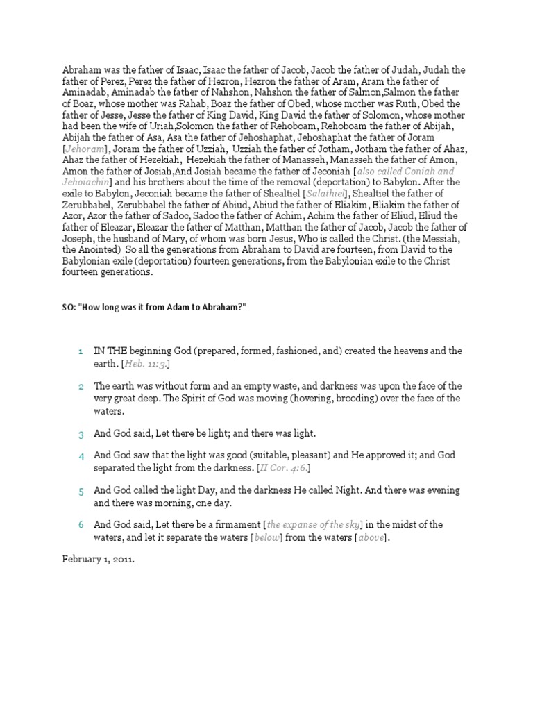 Abraham Was The Father of Isaac | PDF | Kingdom Of Judah | Prophets Of ...
