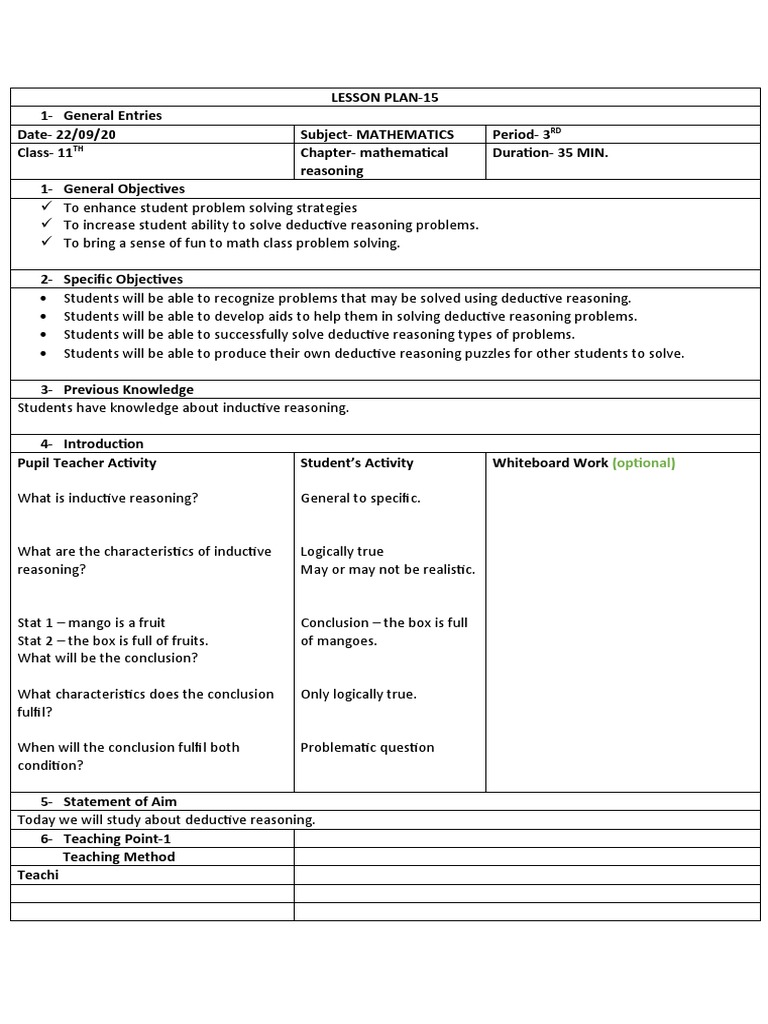 (Optional) : RD TH | PDF | Deductive Reasoning | Reason