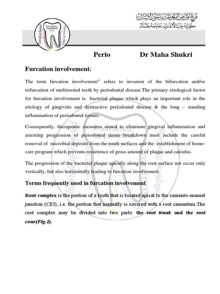 Furcation involvement diagnosis and classification | PDF ...