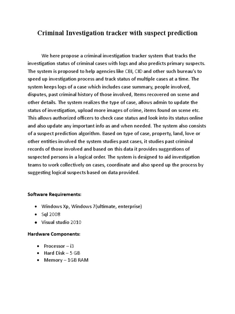 Investigation Tracker | PDF