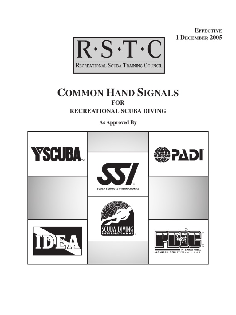Common Hand Signals For Scuba Diving | PDF