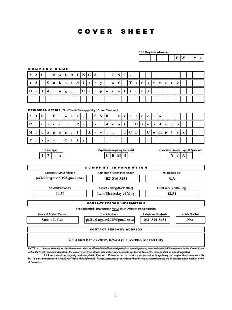 PAL Holdings 2018 Financial Report | PDF | Airlines | Taxes