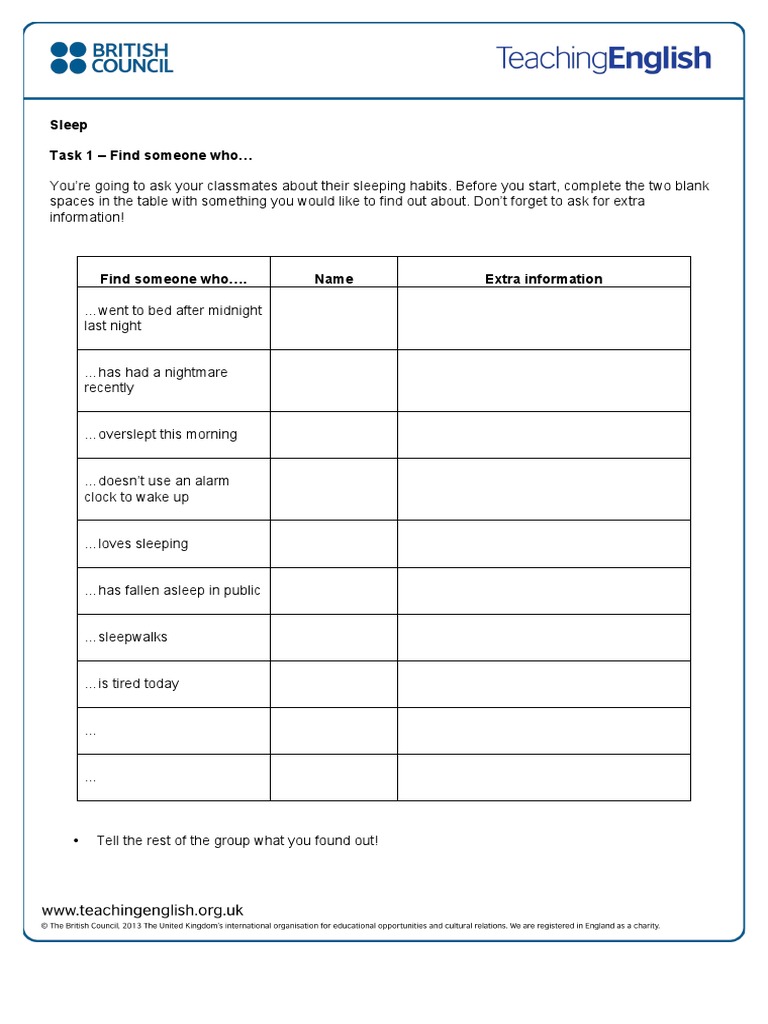 Sleep Student Worksheet - 0 | PDF | Sleep | Dream