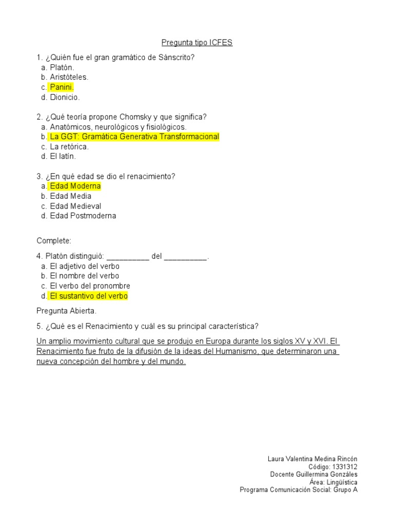 Preguntas Linguistica | PDF