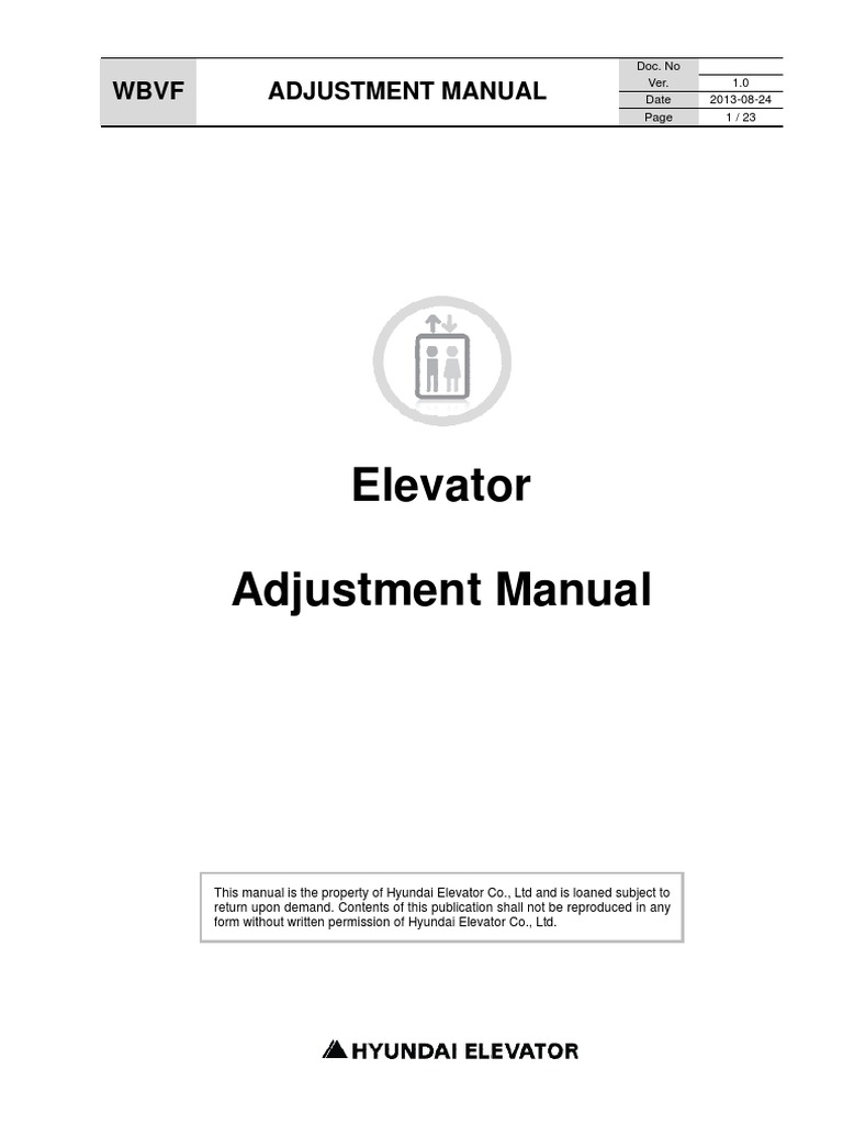 Adjustment Manual | PDF | Elevator | Power Supply