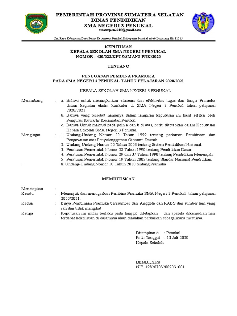 SK Pembina Pramuka | PDF