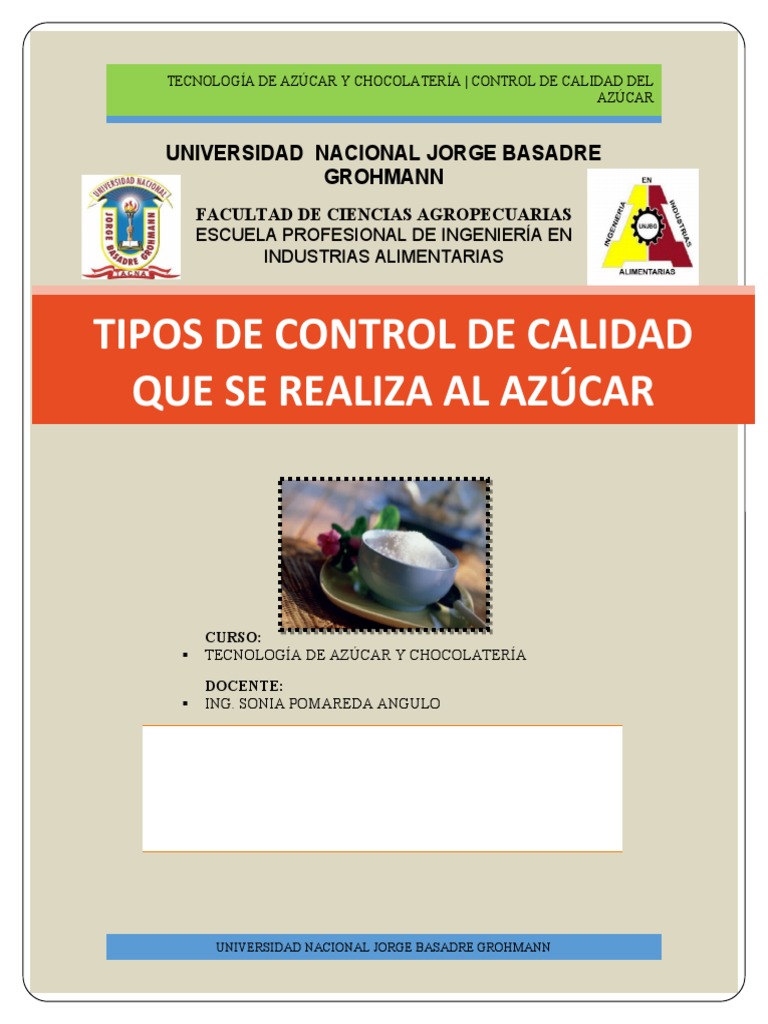 Control de Calidad Al Azucar | PDF | Calidad (comercial) | Concentración