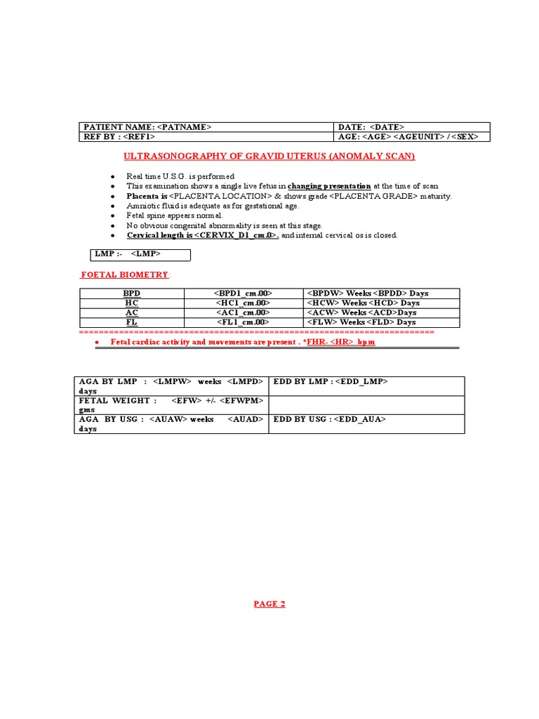 Obs - Anomaly Scan | PDF | Fetus | Vertebral Column