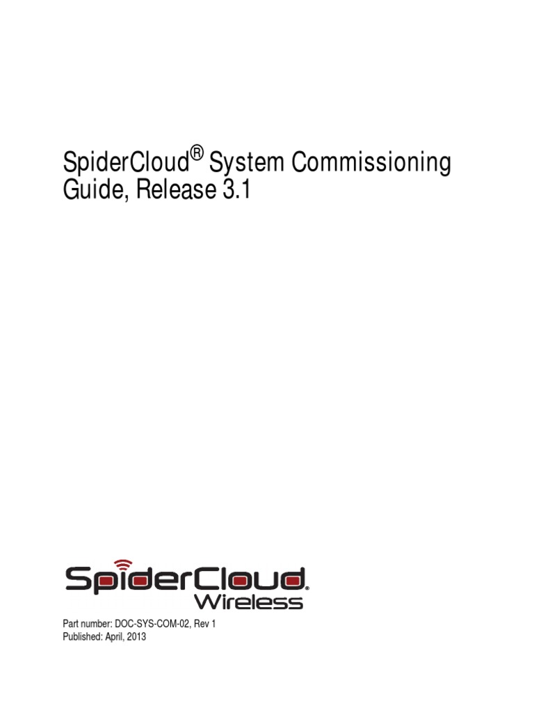 SpiderCloud System Commissioning Guide (LCI) Release 3.1 | PDF | Node ...