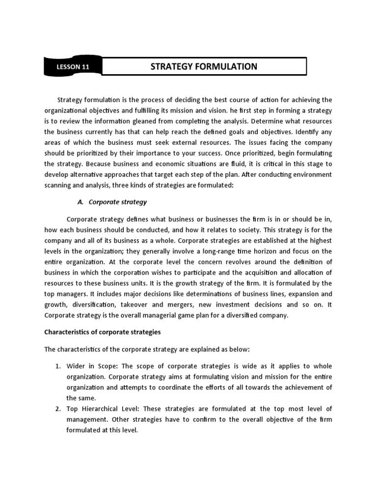Strategy Formulation - Module 4 | PDF | Strategic Management | Economic ...