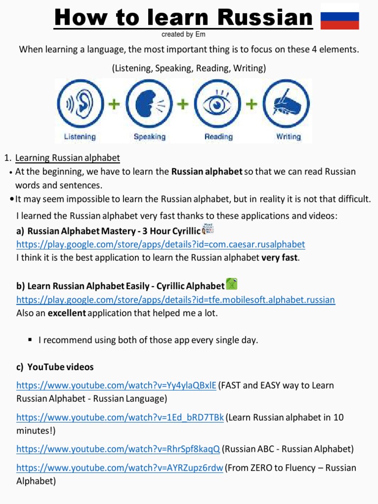 How - To.learn RUSSIAN by EM PDF | PDF | Vocabulary | Symbols