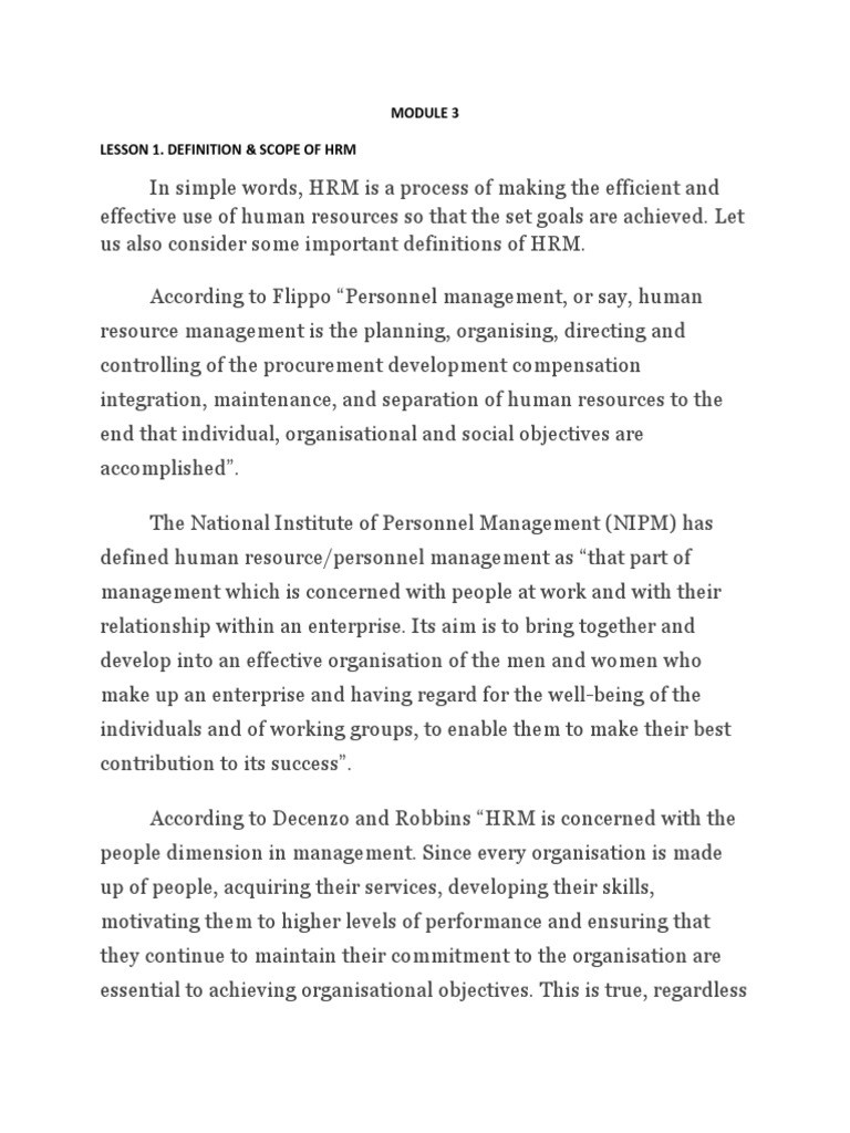 MODULE 3 Handouts | PDF | Human Resource Management | Human Resources