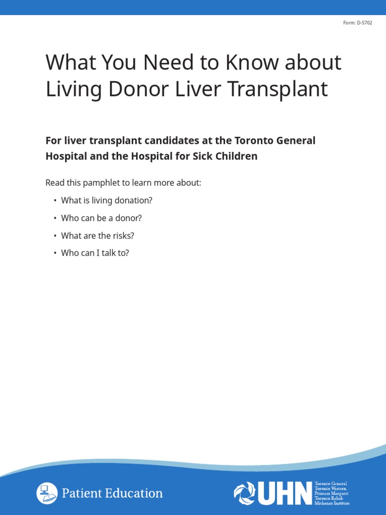 What You Need To Know About Living Donor Liver Transplant | PDF | Organ ...