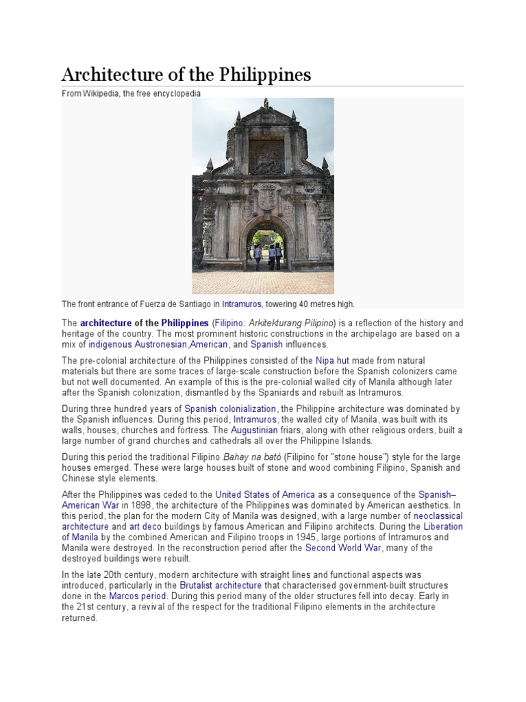 Philippine Architectural Heritage Overview | PDF | Fortification ...