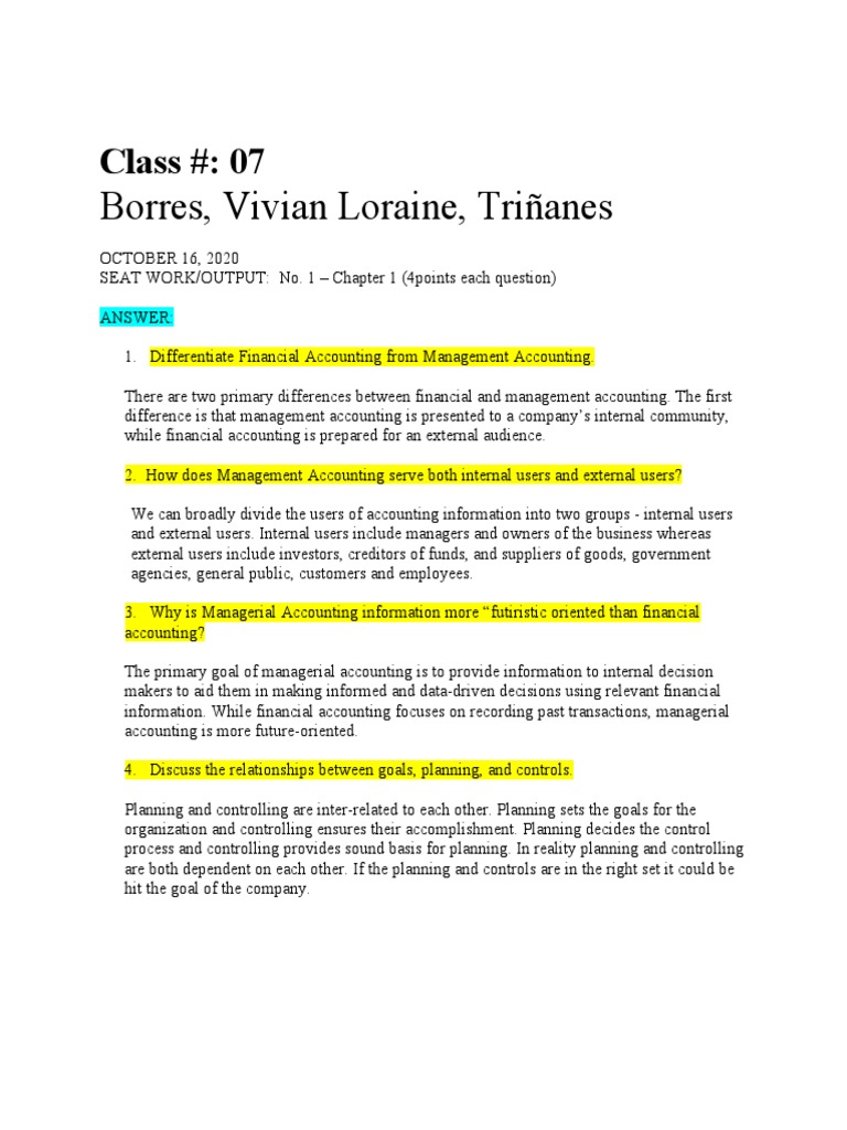 Borres Vivian Loraine T | PDF | Management Accounting | Accounting