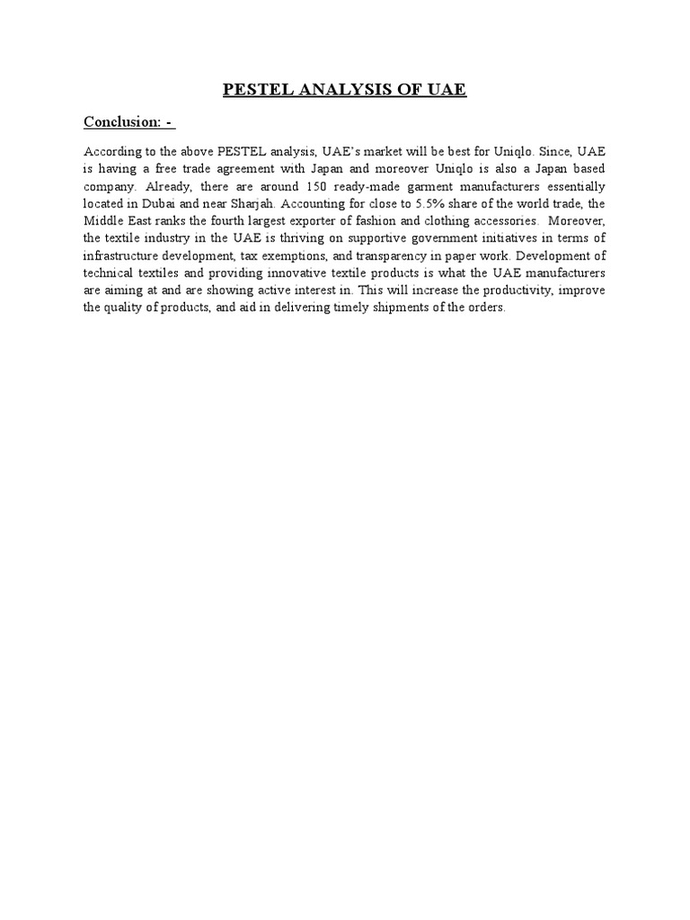 Pestel Analysis of Uae: Conclusion | PDF