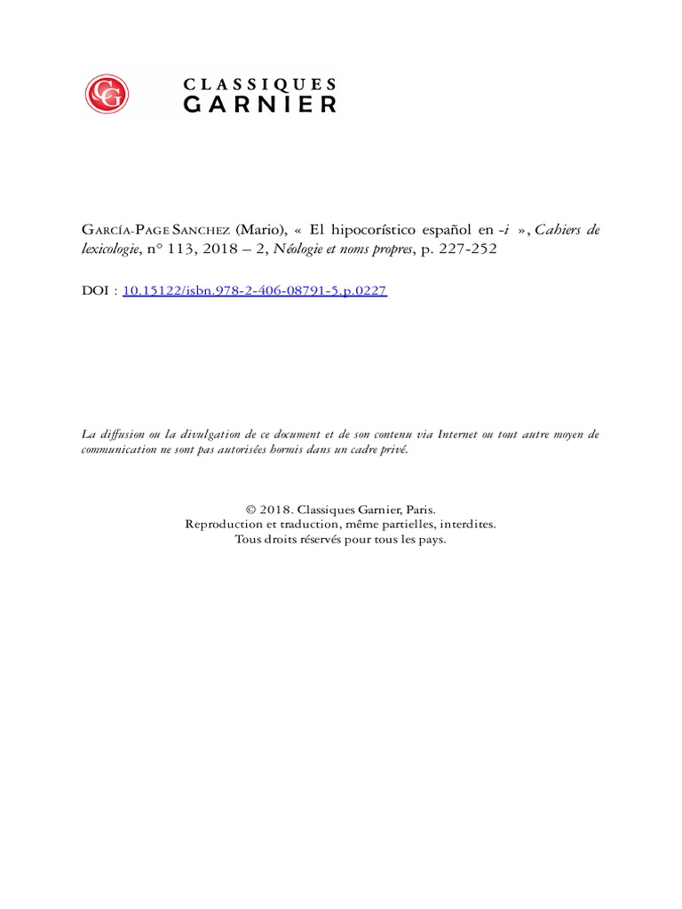 El Hipocorístico Español | PDF | Linguistique