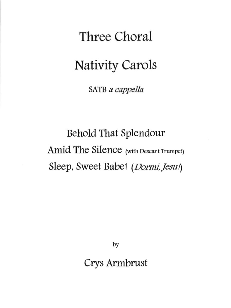 Three Choral Nativity Carols - Crys Armbrust - Full Score | PDF | Vocal ...
