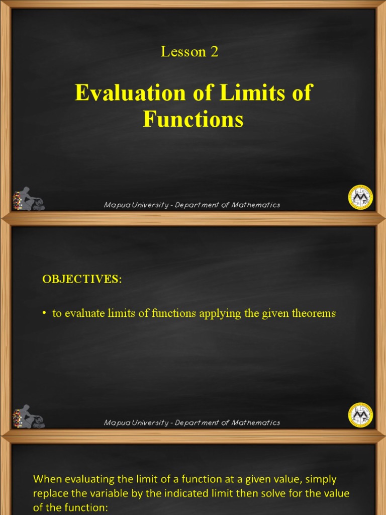 Lesson 02-Evaluation of Limits of Functions | PDF | Asymptote ...