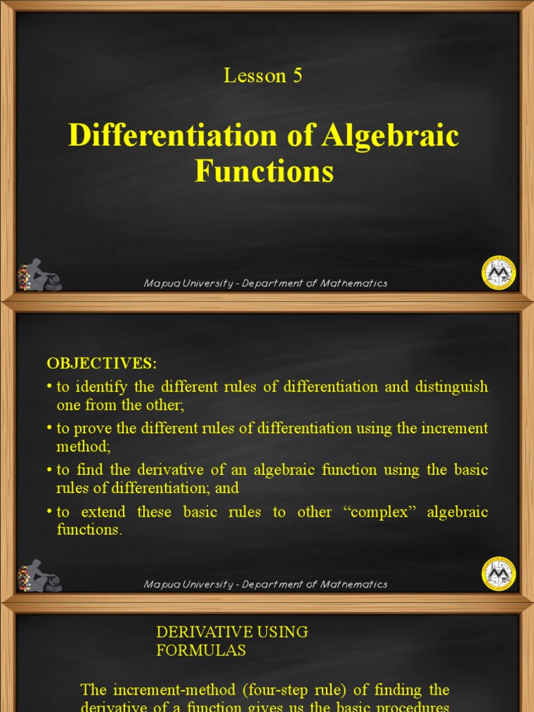 Lesson 05-Differentiation of Algebraic Functions | PDF | Derivative ...