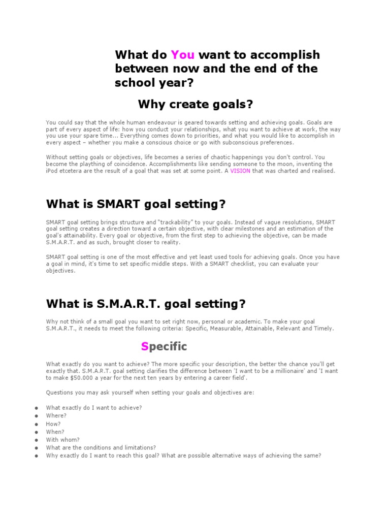 Smart Goals | PDF