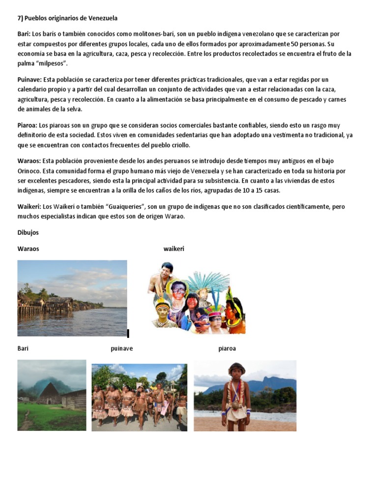 Pueblos Originarios De Venezuela Pdf Estética Verbo 9679