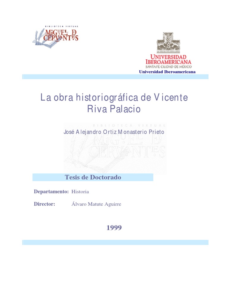 La Obra Historiografica de Vicente Riva Palacio 0 PDF | PDF ...