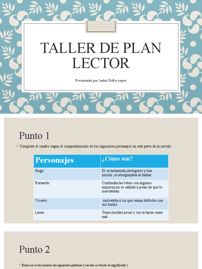 Taller de Plan Lector | PDF