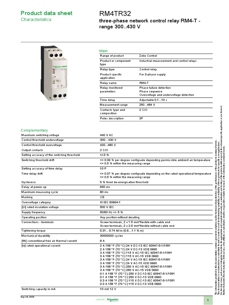 RM4TR32: Product Data Sheet | PDF | Relay | International ...