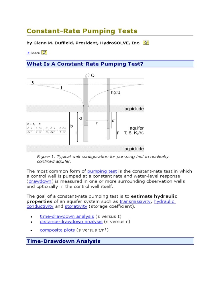 What Is A Constant-Rate Pumping Test? | Download Free PDF | Hydraulics ...