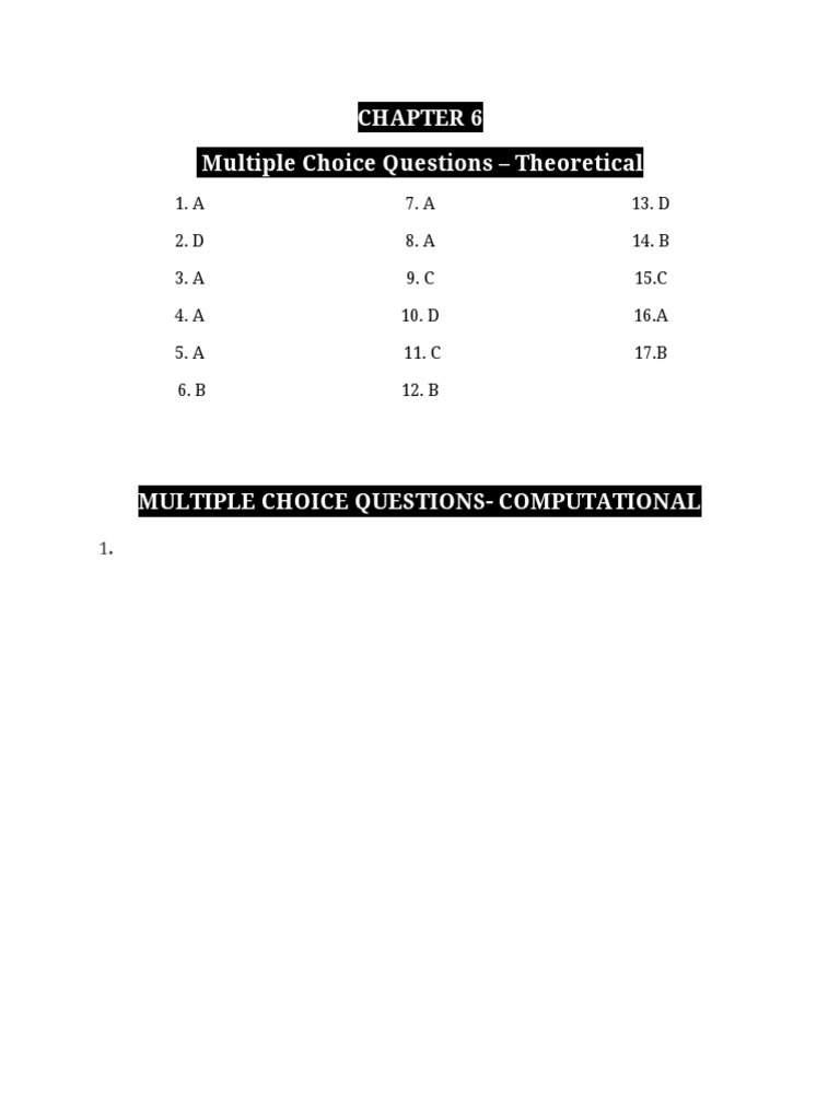 Multiple Choice Questions - Theoretical | PDF