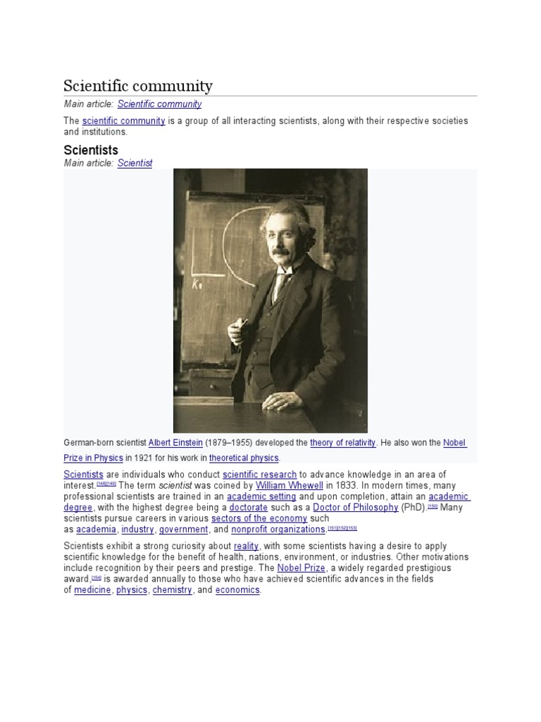 Scientific Community: Scientists | PDF | Social Science