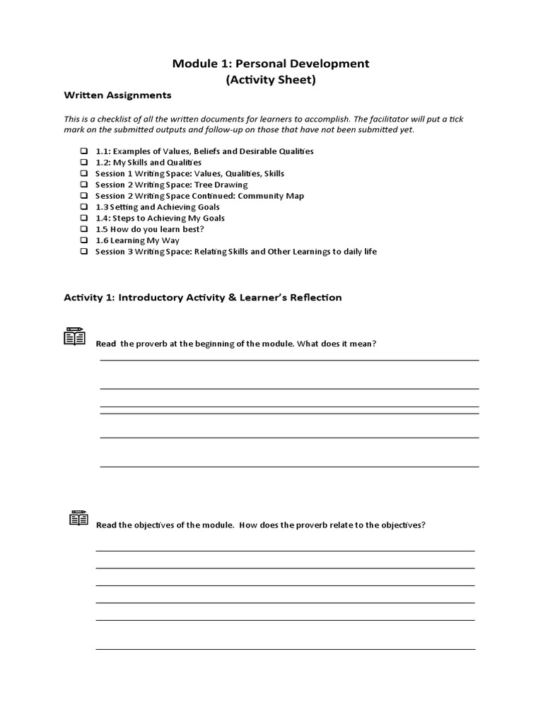 Module 1 Answer Sheet | PDF | Value (Ethics) | Books