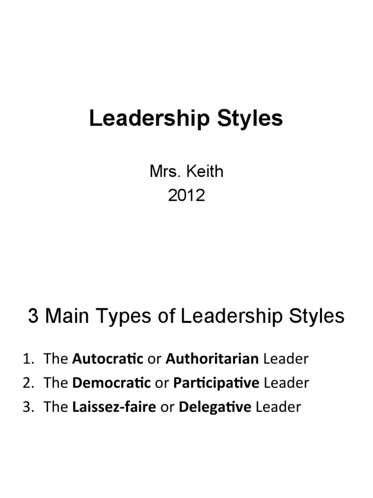 Overview of Leadership Styles | PDF | Servant Leadership | Influence ...