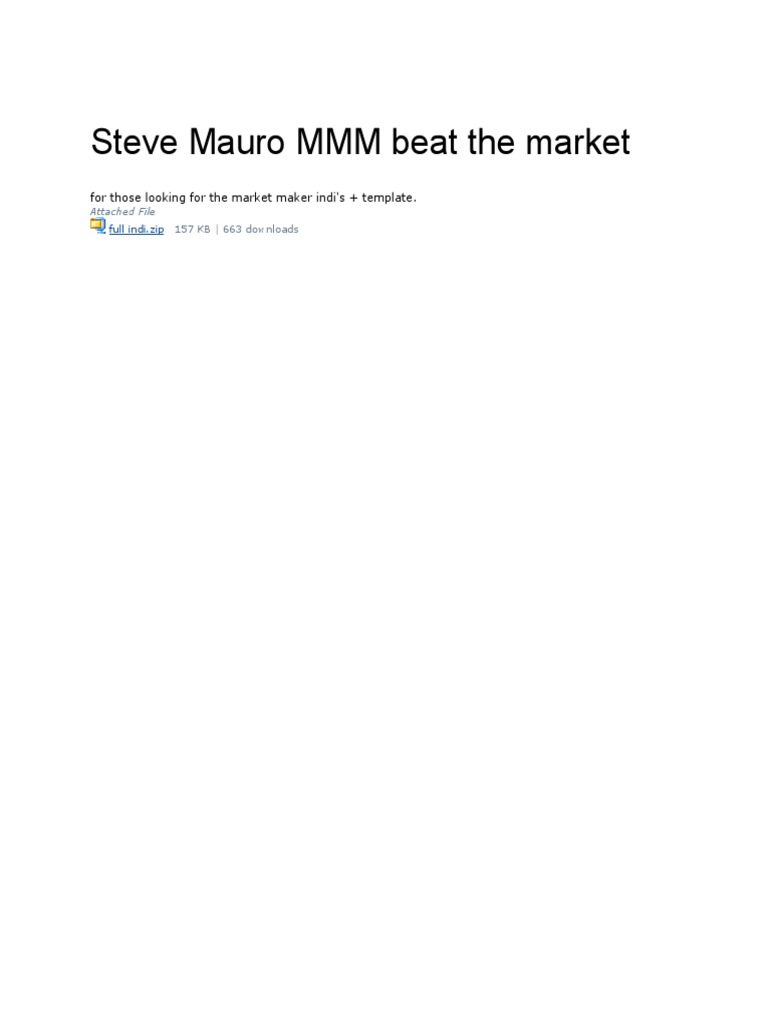 Steve Mauro MMM Beat The Market | PDF
