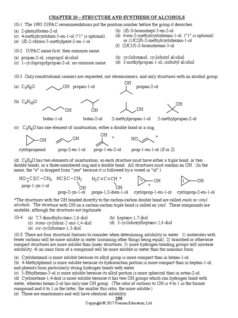 Chapter 10-Structure and Synthesis of Alcohols | PDF | Ester | Ether