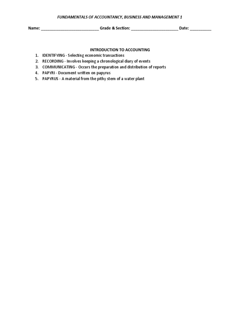 INTRODUCTION TO ACCOUNTING-CROSSWORD F | PDF