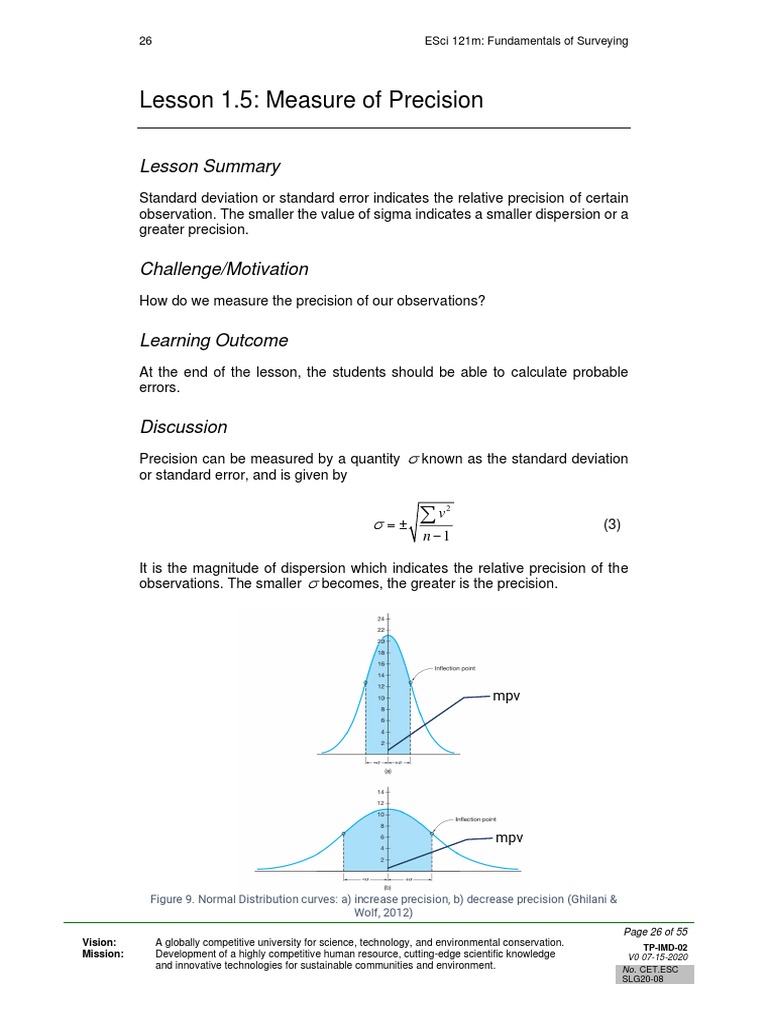ESci 121m Lesson 1.5 | PDF | Standard Deviation | Errors And Residuals