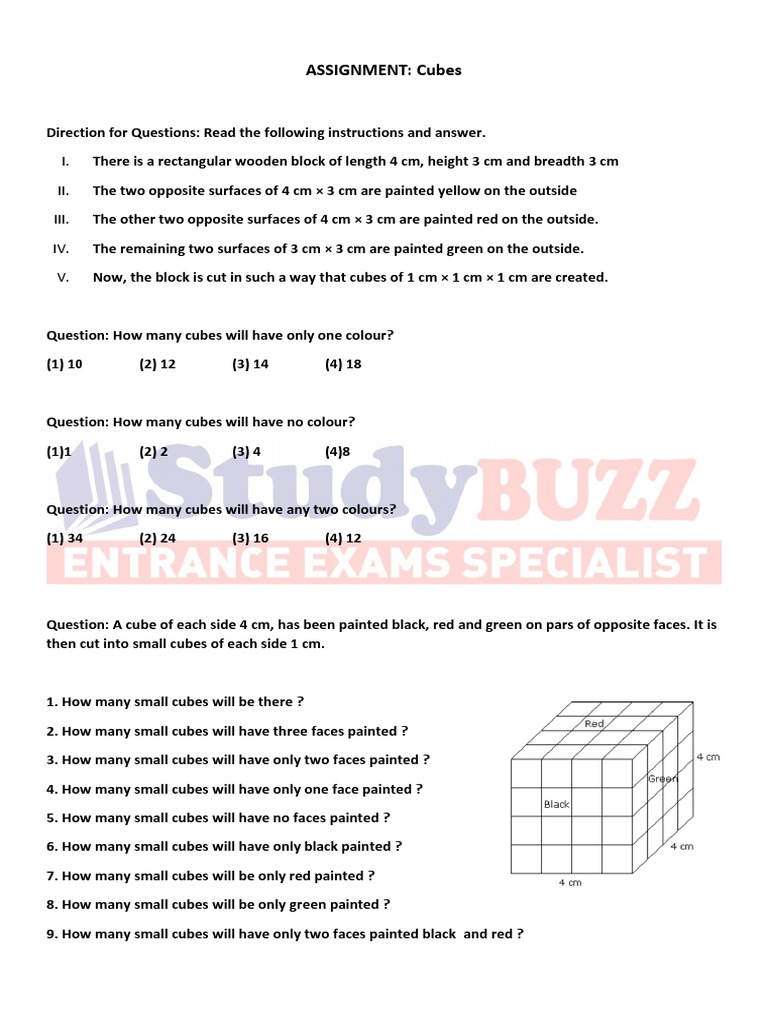Assignment: Cubes: I. II. Iii. IV. V | PDF