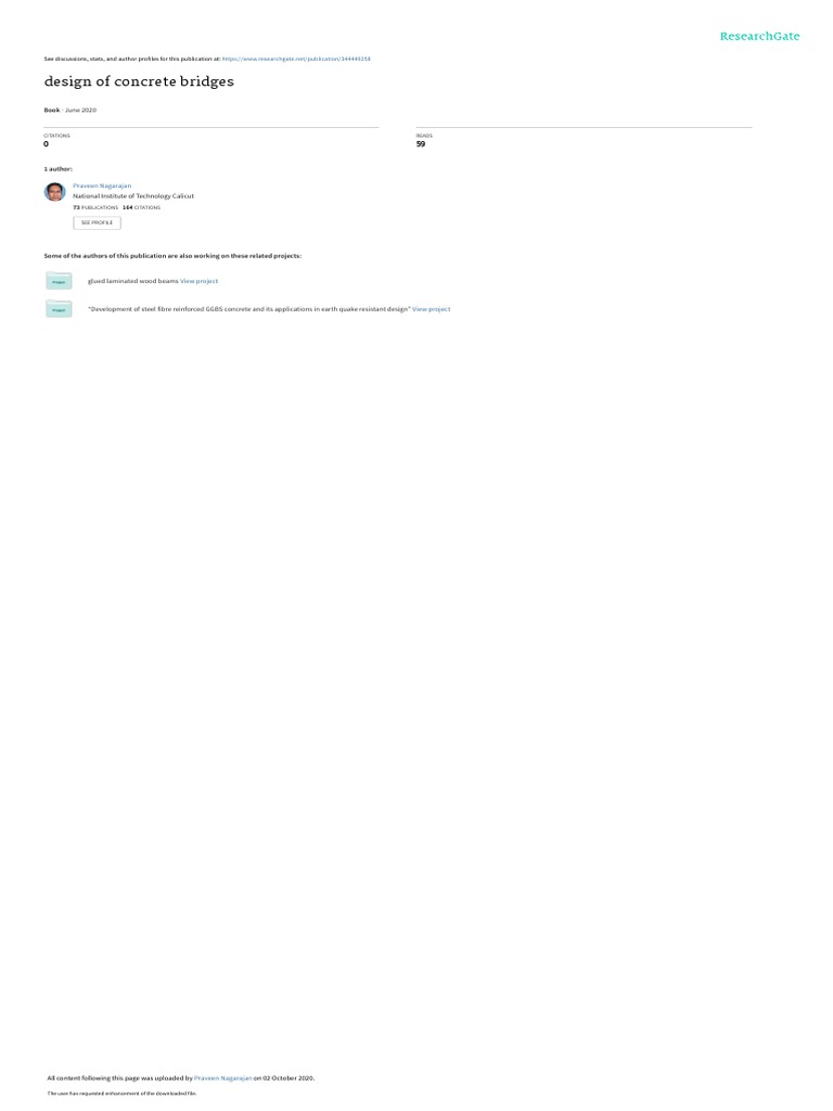 Design of Concrete Bridges: Praveen Nagarajan | PDF | Bridge | Beam ...