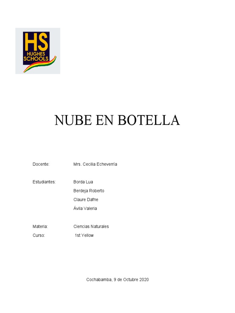 Cómo hacer una nube en una botella | PDF | Botella | Evaporación
