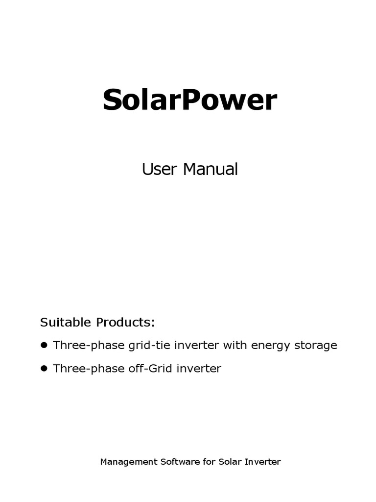 SolarPower User Manual For Hybrid 3-Phsase Inverter PDF | PDF ...