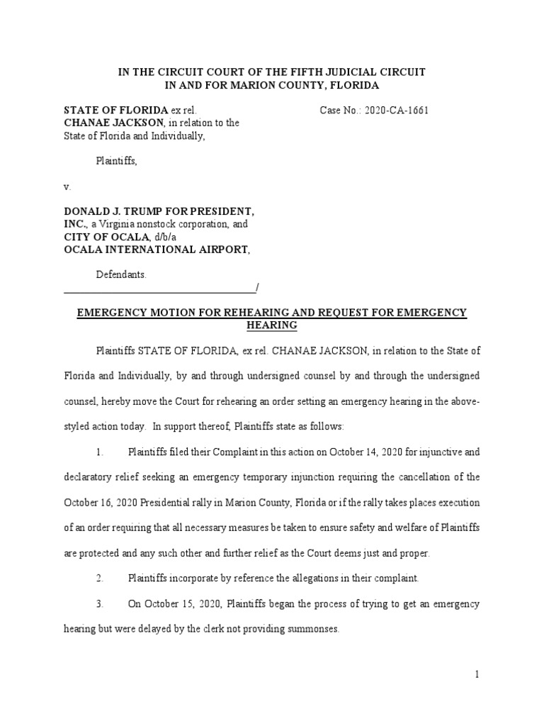 Motion For Rehearing and Hearing With Exhibits PDF | PDF | Virginia Circuit Court | Complaint