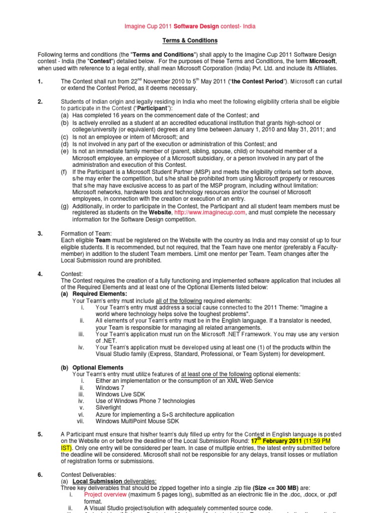 IC2011 SD India Local Rules | PDF | Usability | User Interface