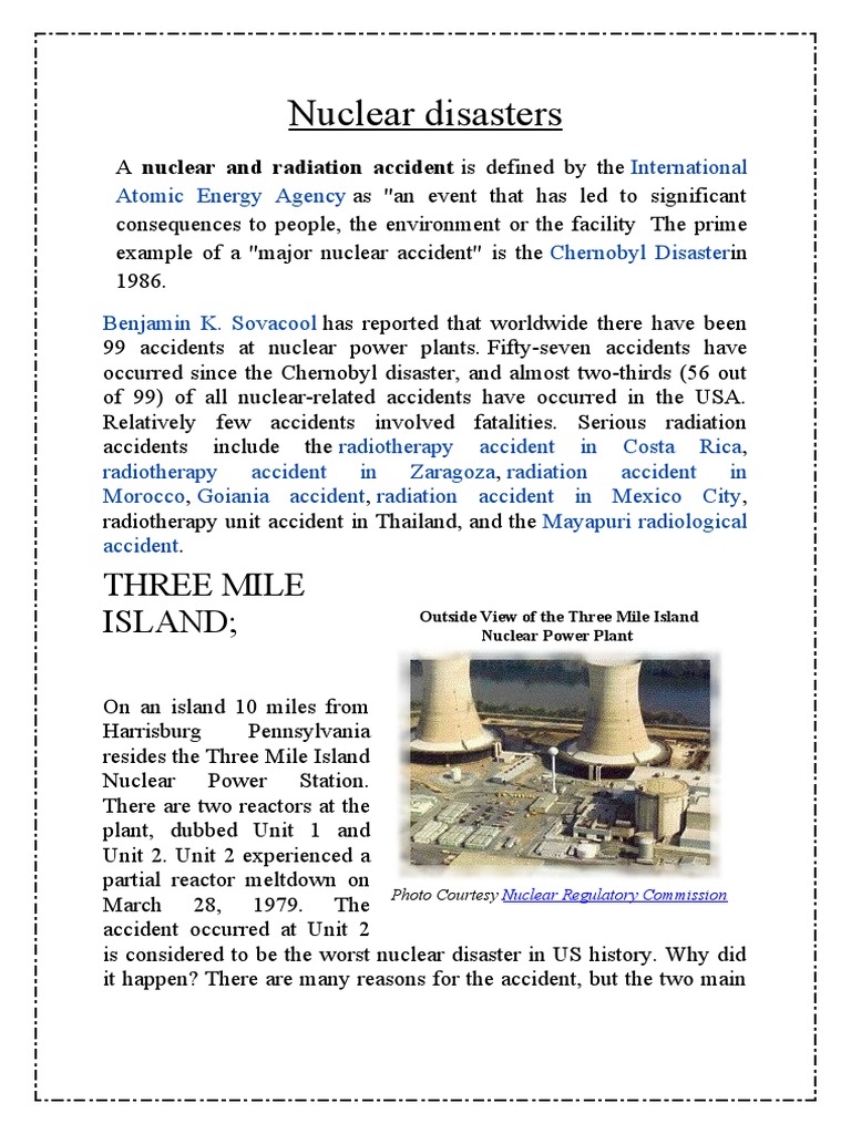 Nuclear Disasters: Three Mile Island | PDF | Nuclear And Radiation ...